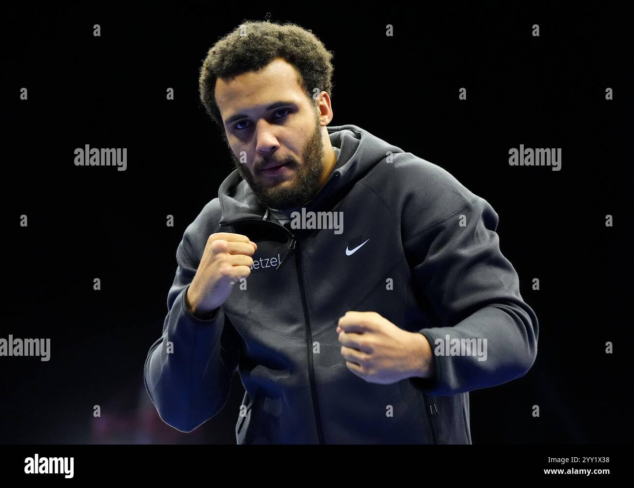 Moses Itauma during an open workout at Boulevard World, Riyadh in Saudi ...