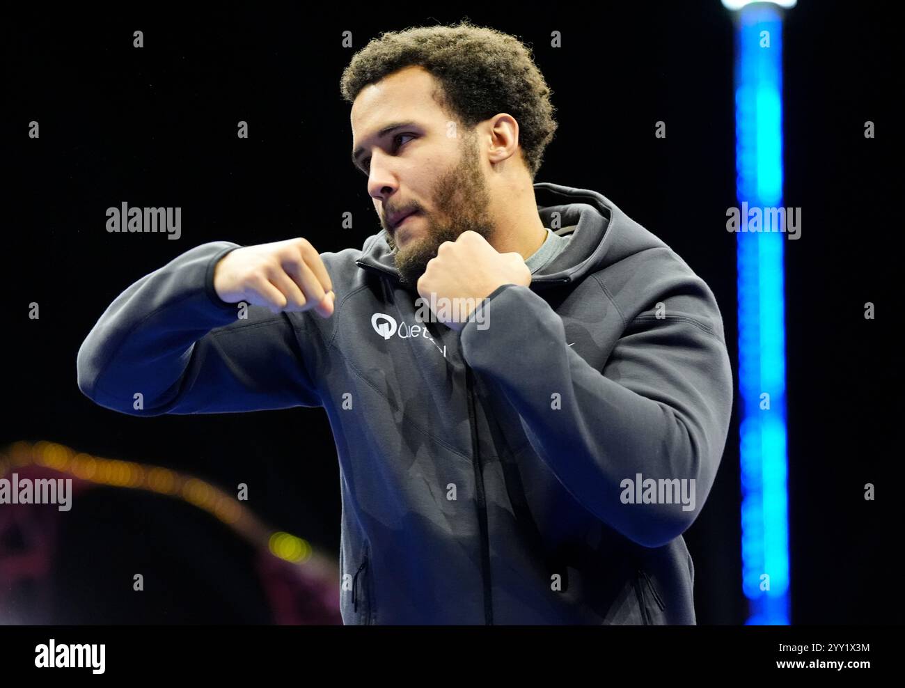 Moses Itauma during an open workout at Boulevard World, Riyadh in Saudi ...