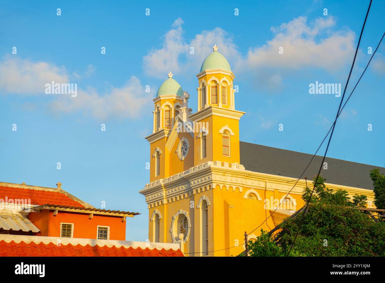 Santa Famia church in Otrobanda historic center in city of Willemstad ...