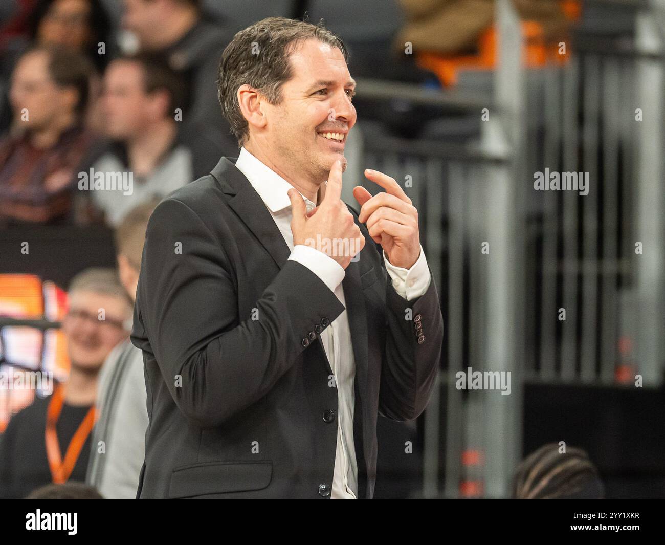 Ty Harrelson, Headcoach (Ratiopharm Ulm) hat gute Laune, Ratiopharm Ulm ...