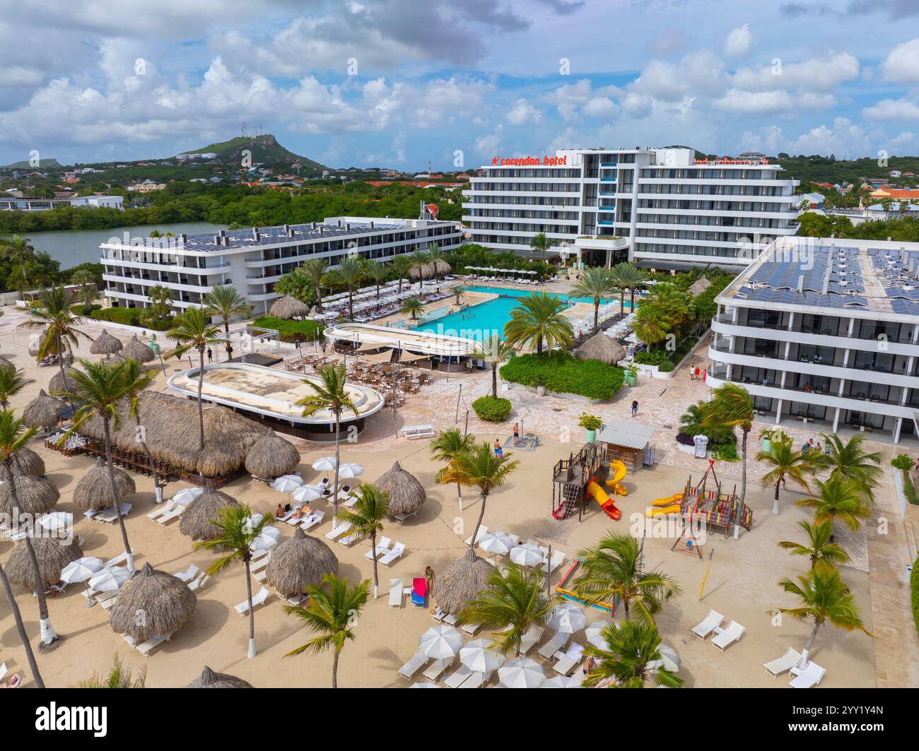 Corendon Hotel with Mangrove Beach aerial view at Otrobanda, city of ...