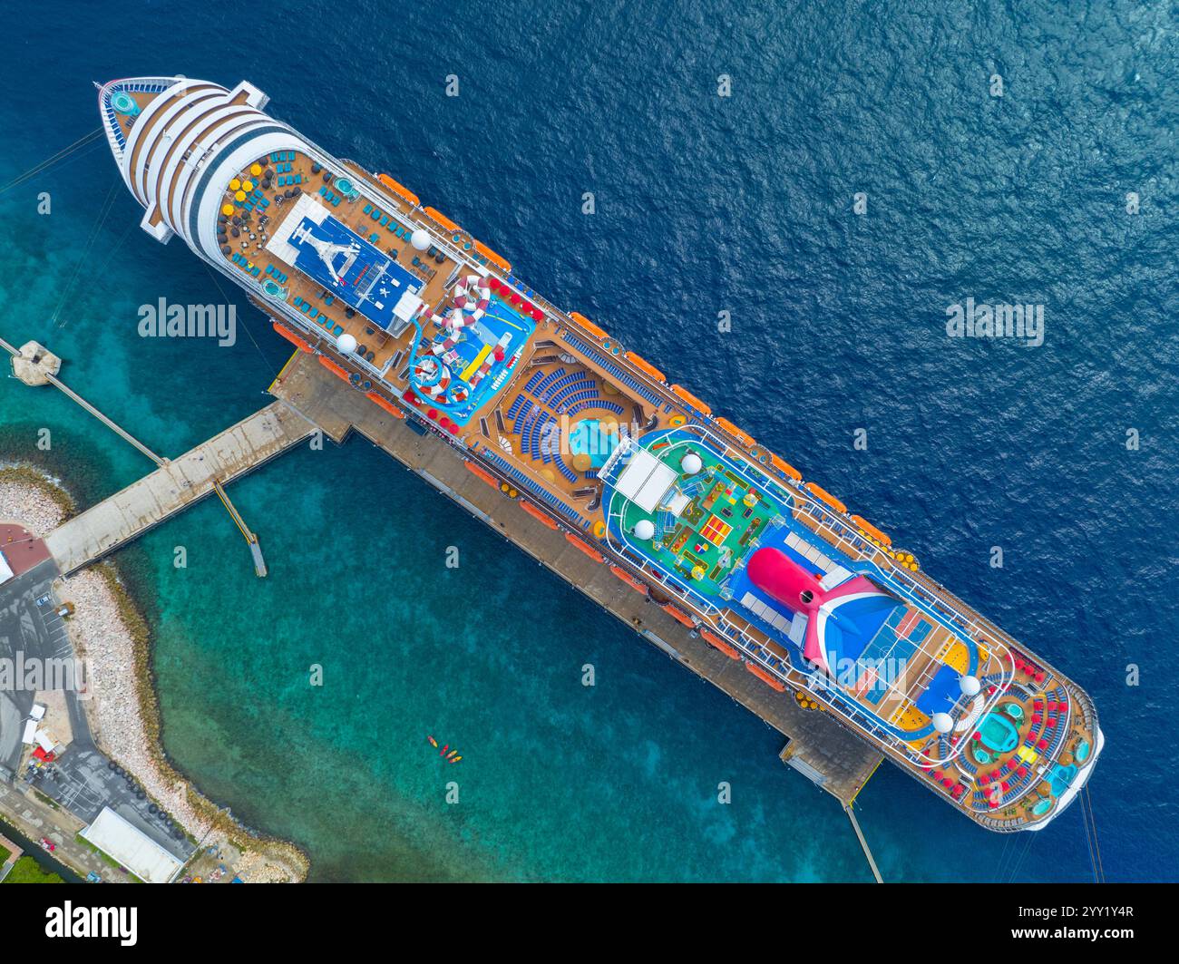 Carnival Horizon aerial view by Carnival Cruises docked at Curacao ...