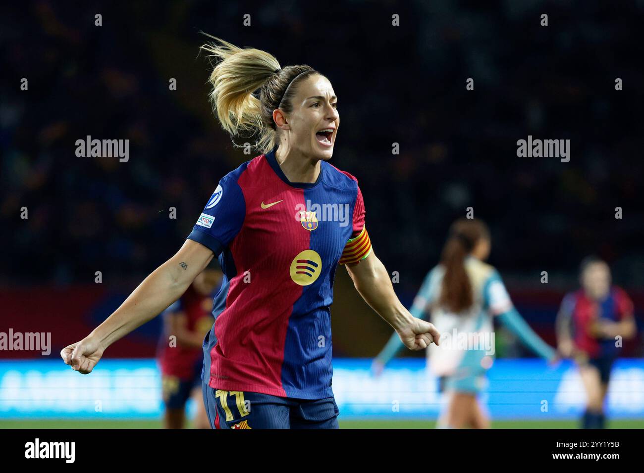 Barcelona's Alexia Putellas celebrates after scoring her side's third ...
