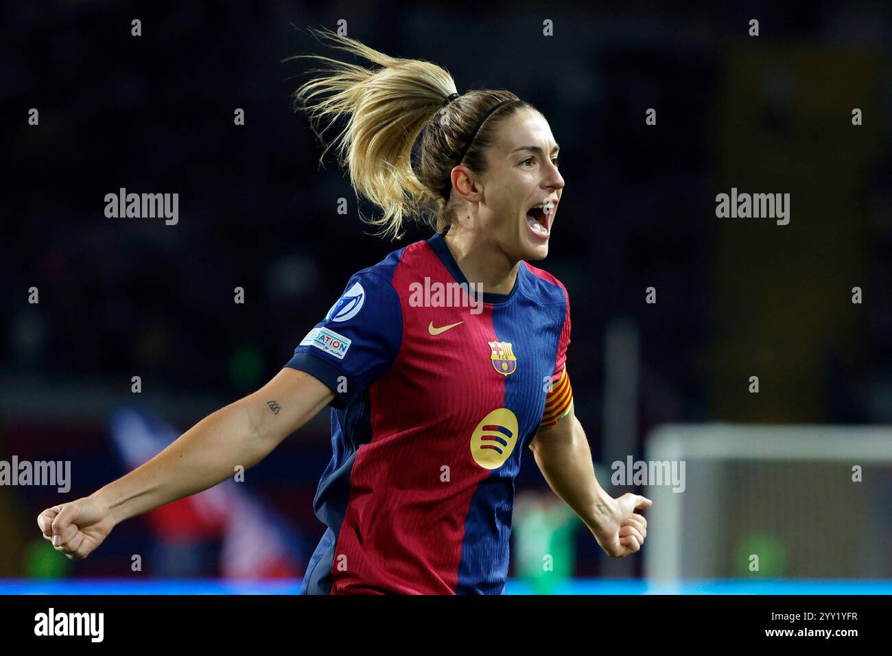 Barcelona's Alexia Putellas celebrates after scoring her side's third ...
