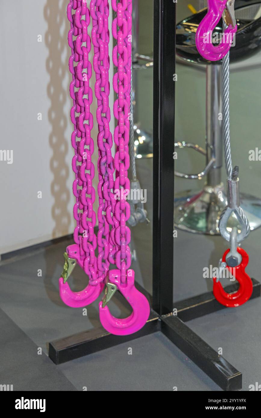 Steel chain with hooks hi-res stock photography and images - Alamy