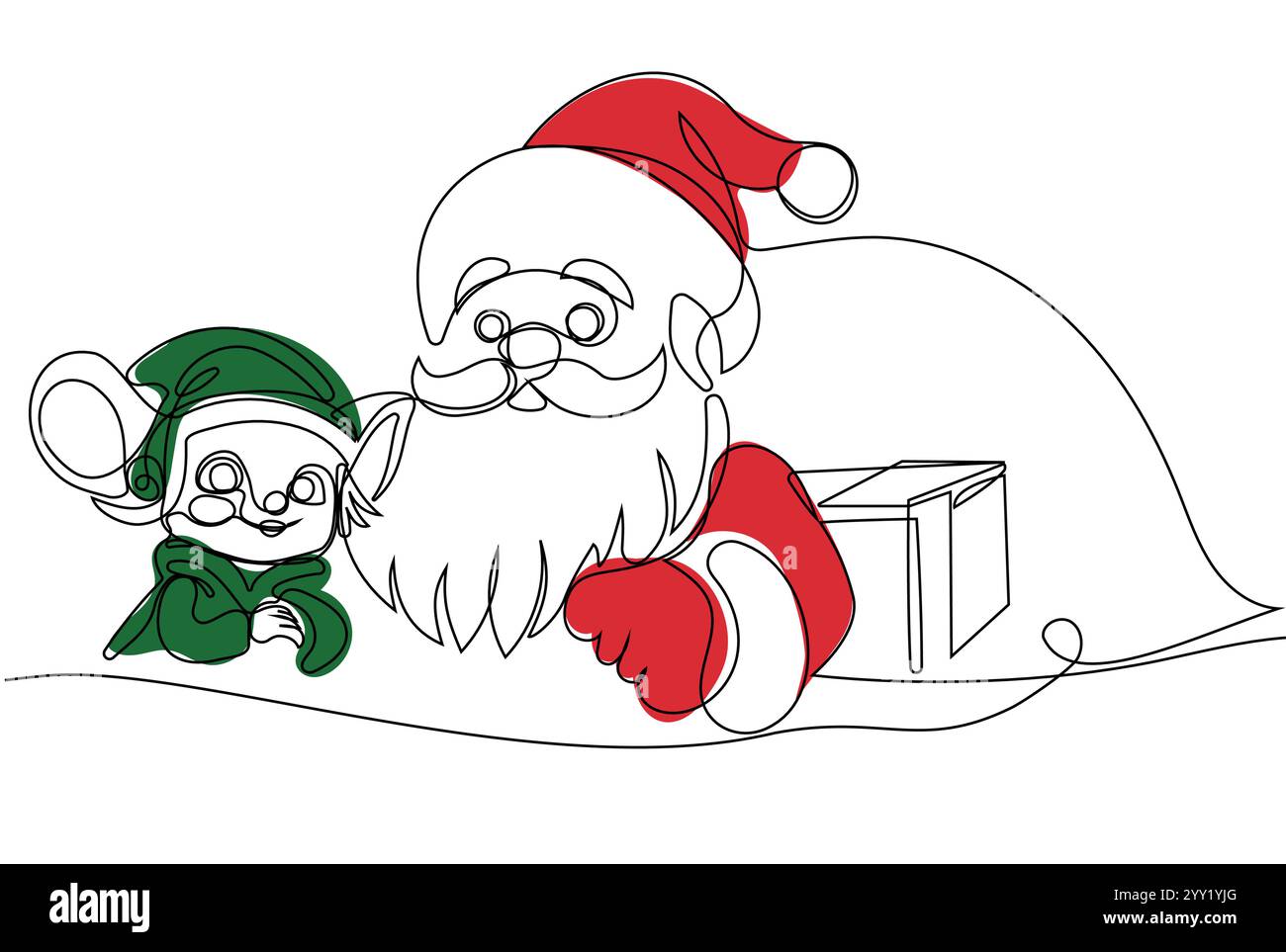 Santa Claus And Reindeer Drawing Easy