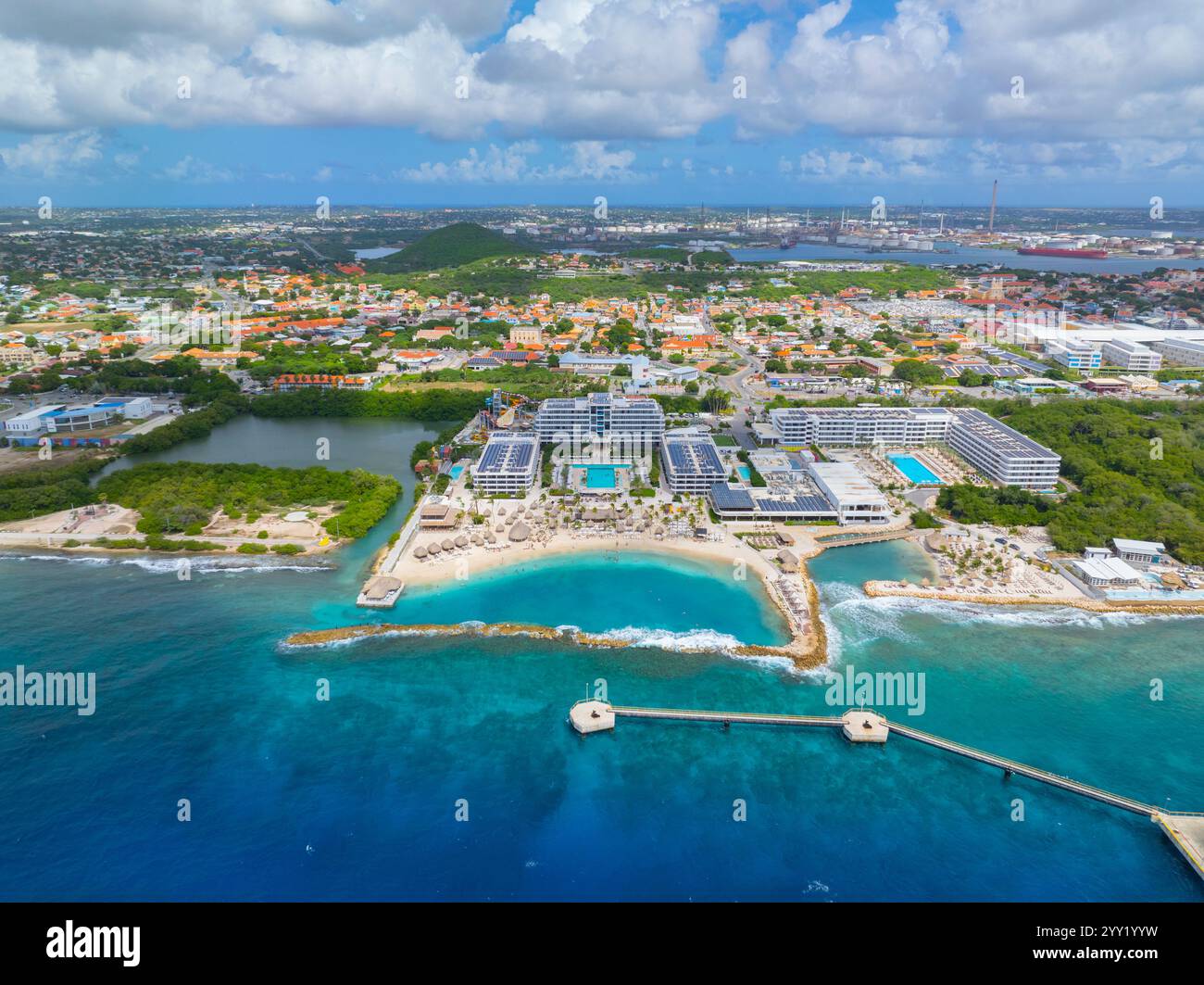 Corendon Hotel with Mangrove Beach aerial view at Otrobanda, city of ...