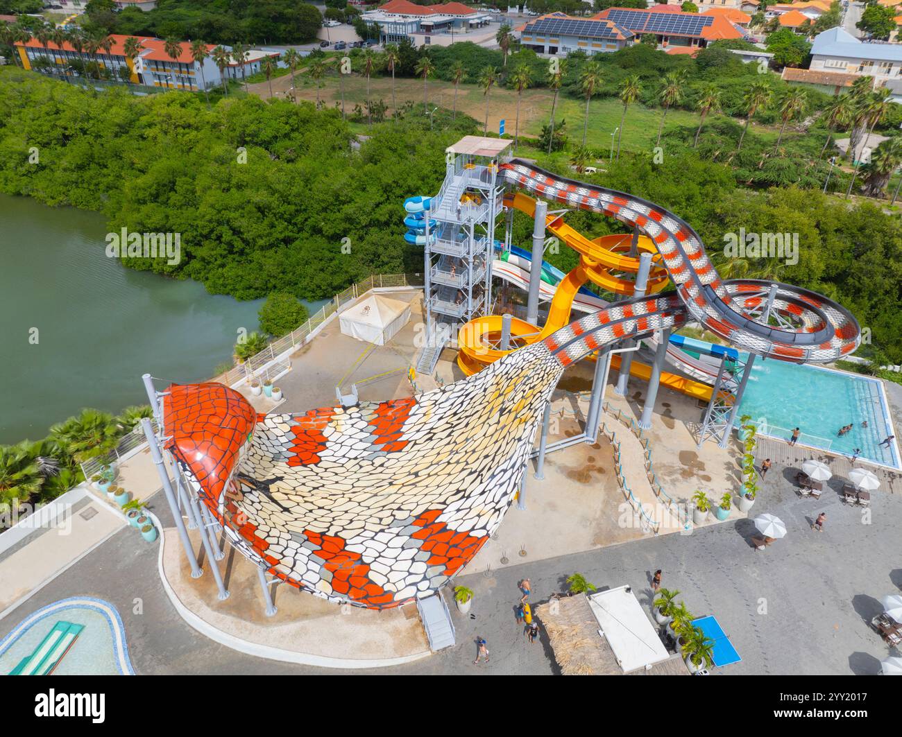 Aqua Park including water slides and King Cobra aerial view at Corendon ...
