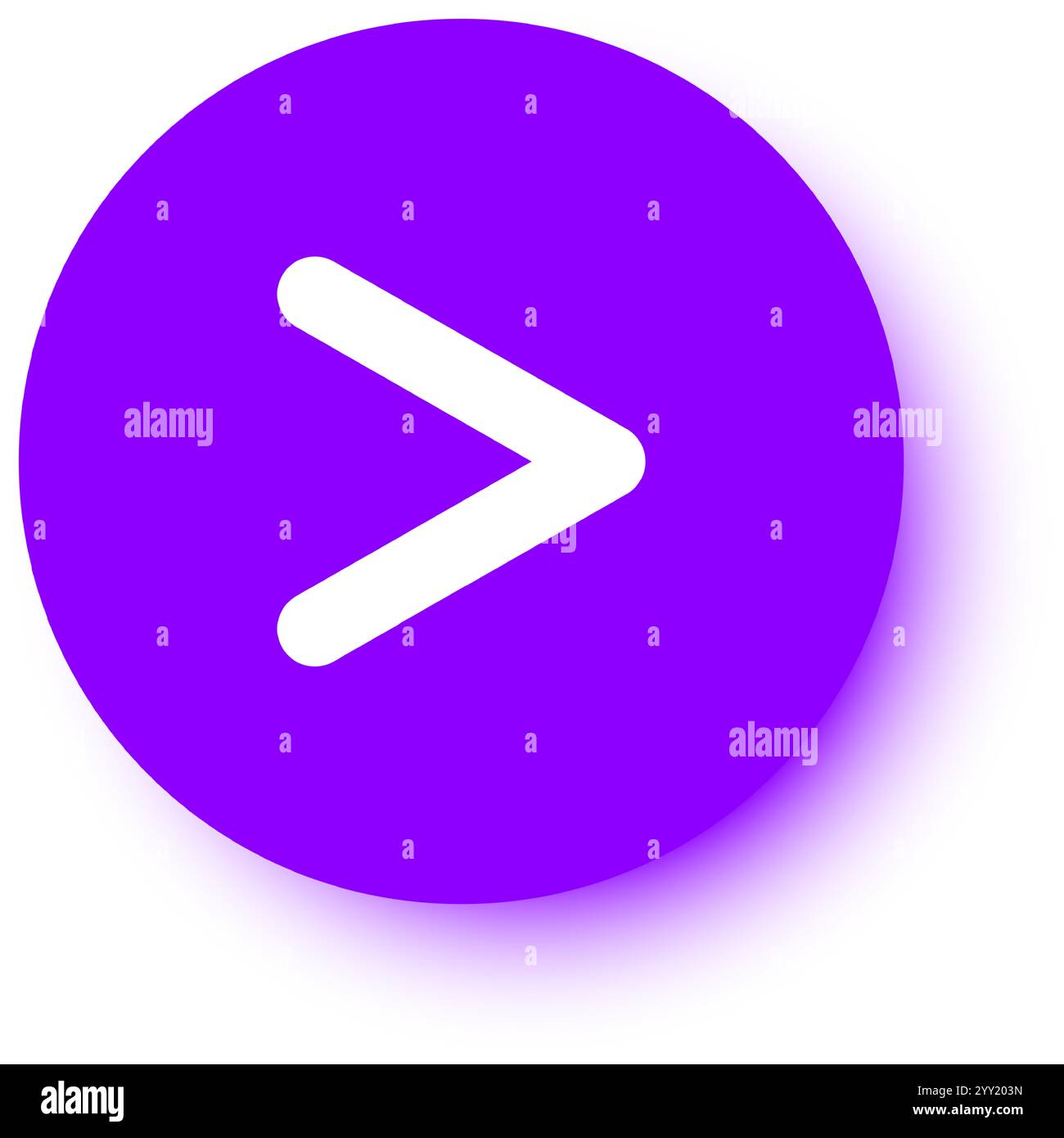 White arrow pointing to the right on a purple circle with a slight ...