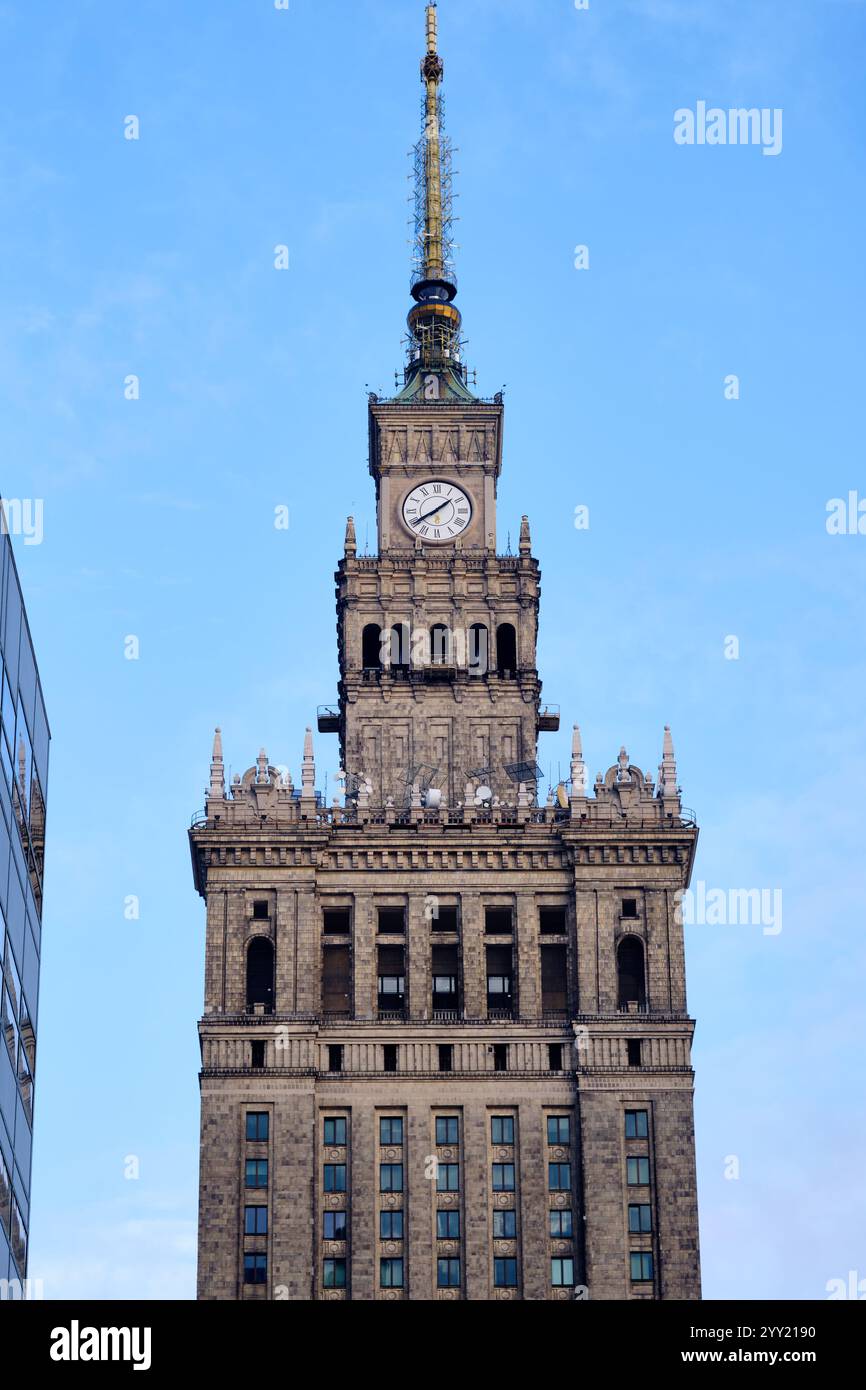 Towering against a backdrop of a bright blue sky, this iconic building ...
