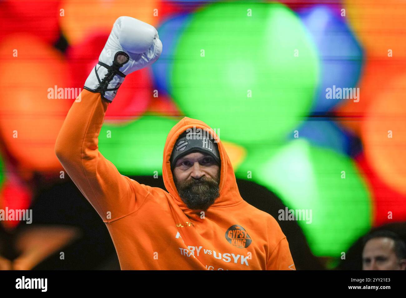 Britain's boxer Tyson Fury during the public workout at the Boulevard ...