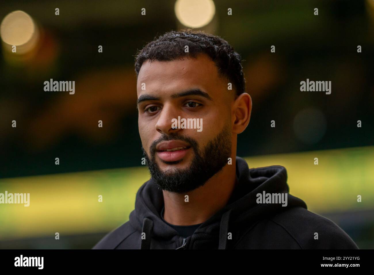 Anis Slimane of Norwich City arrives before the Sky Bet Championship ...