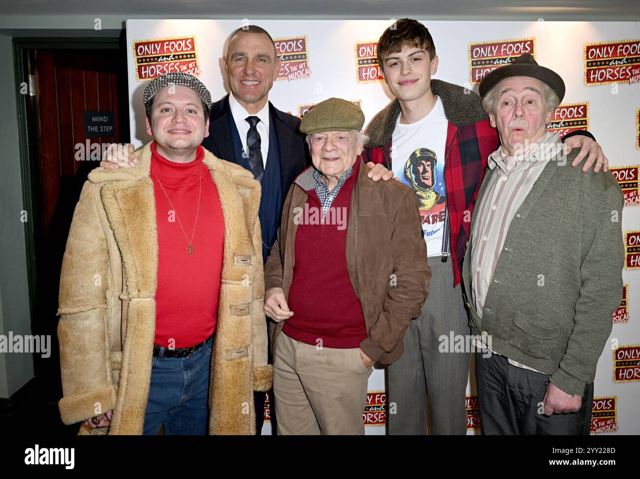 Actor Sir David Jason (centre) joins cast members (left to right) Sam ...