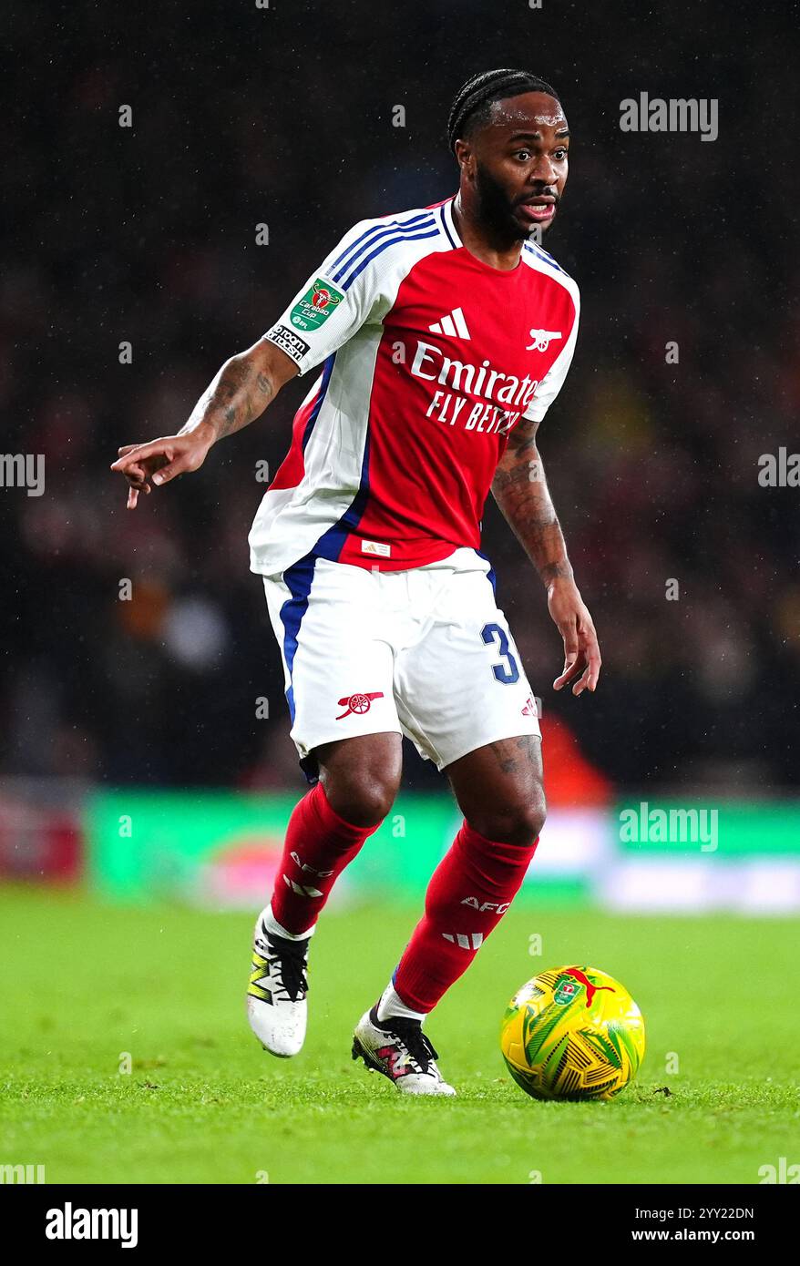 Arsenal's Raheem Sterling in action during the Carabao Cup quarter ...