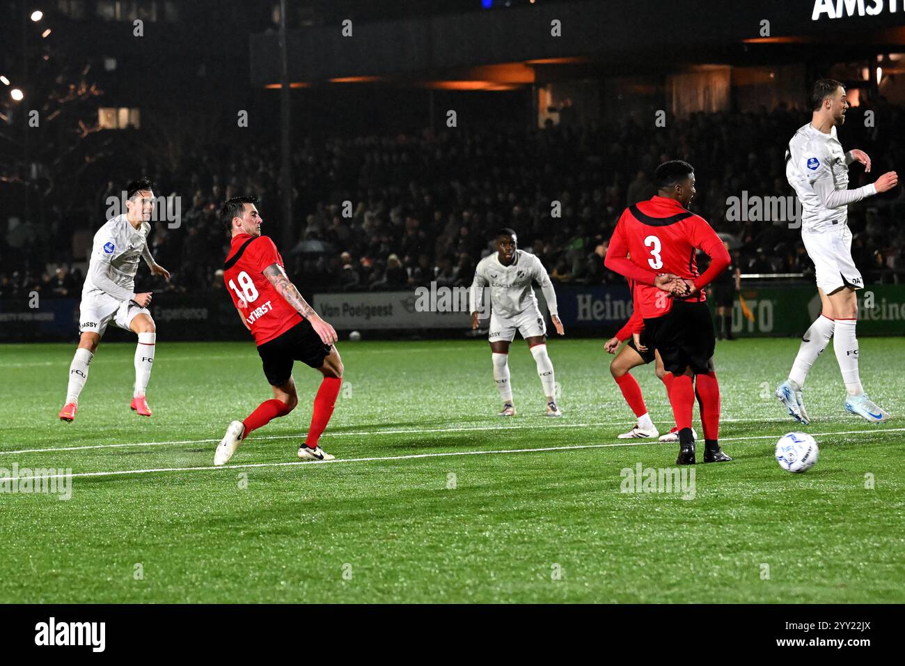 AMSTERDAM - Victor Jensen of FC Utrecht makes the 0-1 during the KNVB ...