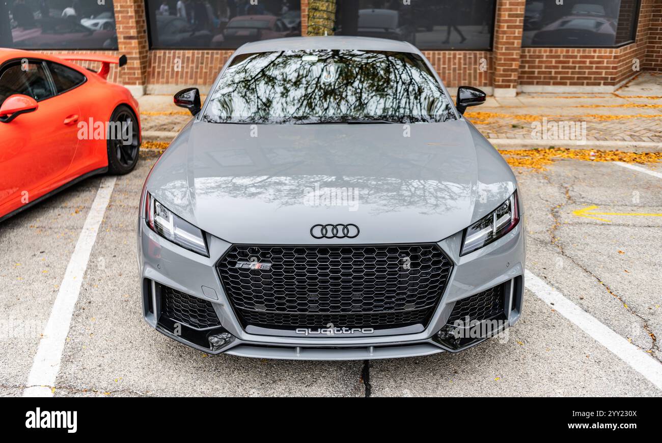 Chicago, Illinois - September 29, 2024: 2018 Audi TTRS grey color ...