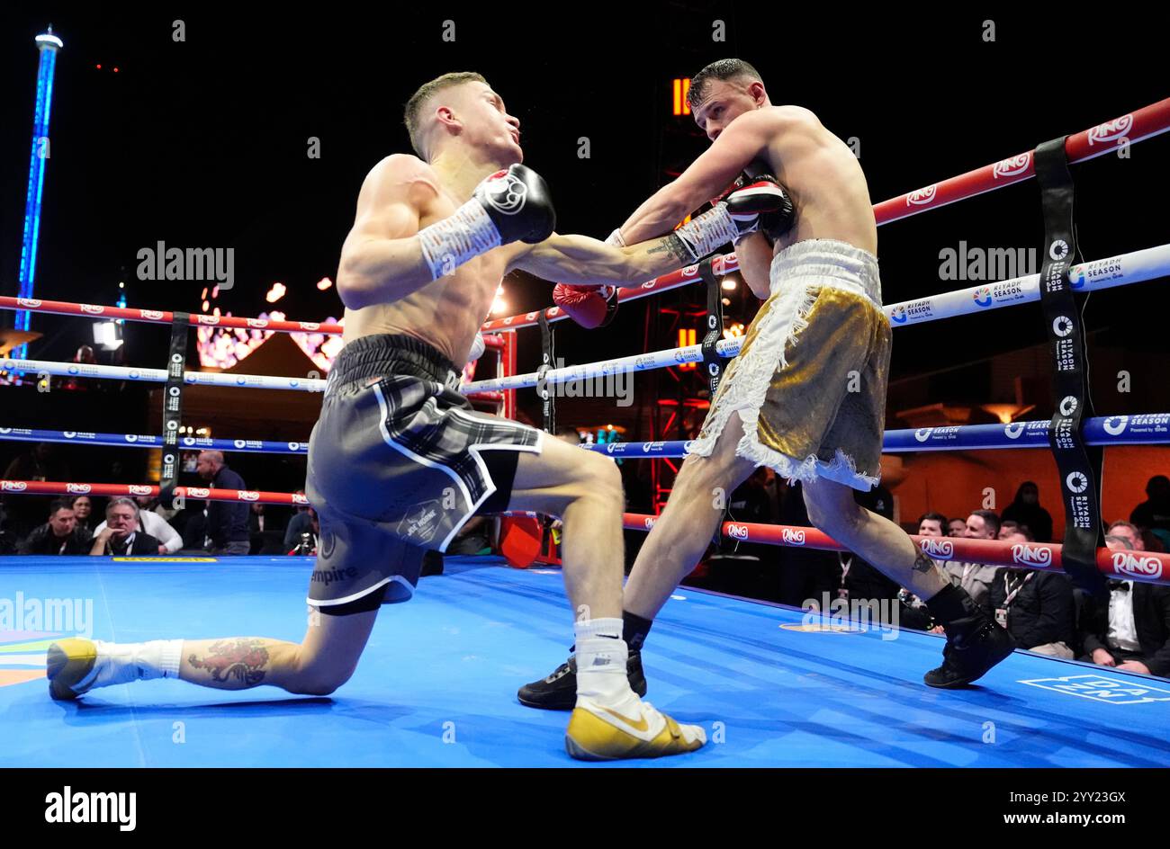 Luke Bibby (left) in action against Jordan Ellison at Boulevard World ...