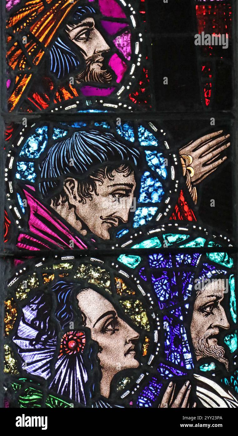 Detail of the Harry Clarke stained glass windows at the Church of Saint ...