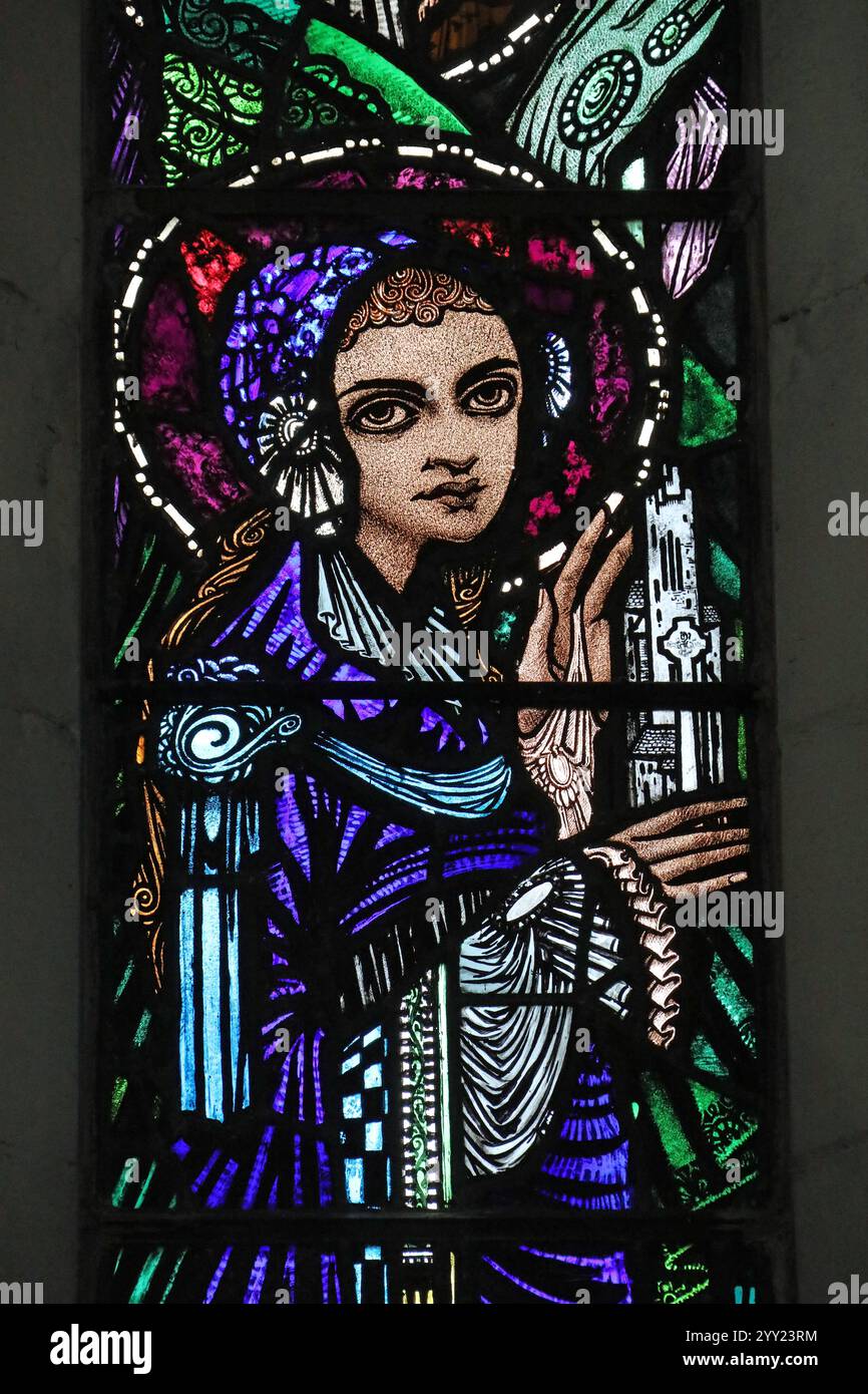 Detail of the Harry Clarke stained glass windows at the Church of Saint ...