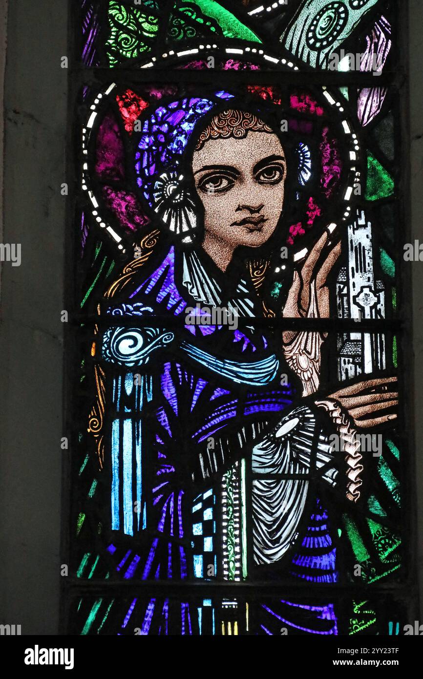 Detail of the Harry Clarke stained glass windows at the Church of Saint ...