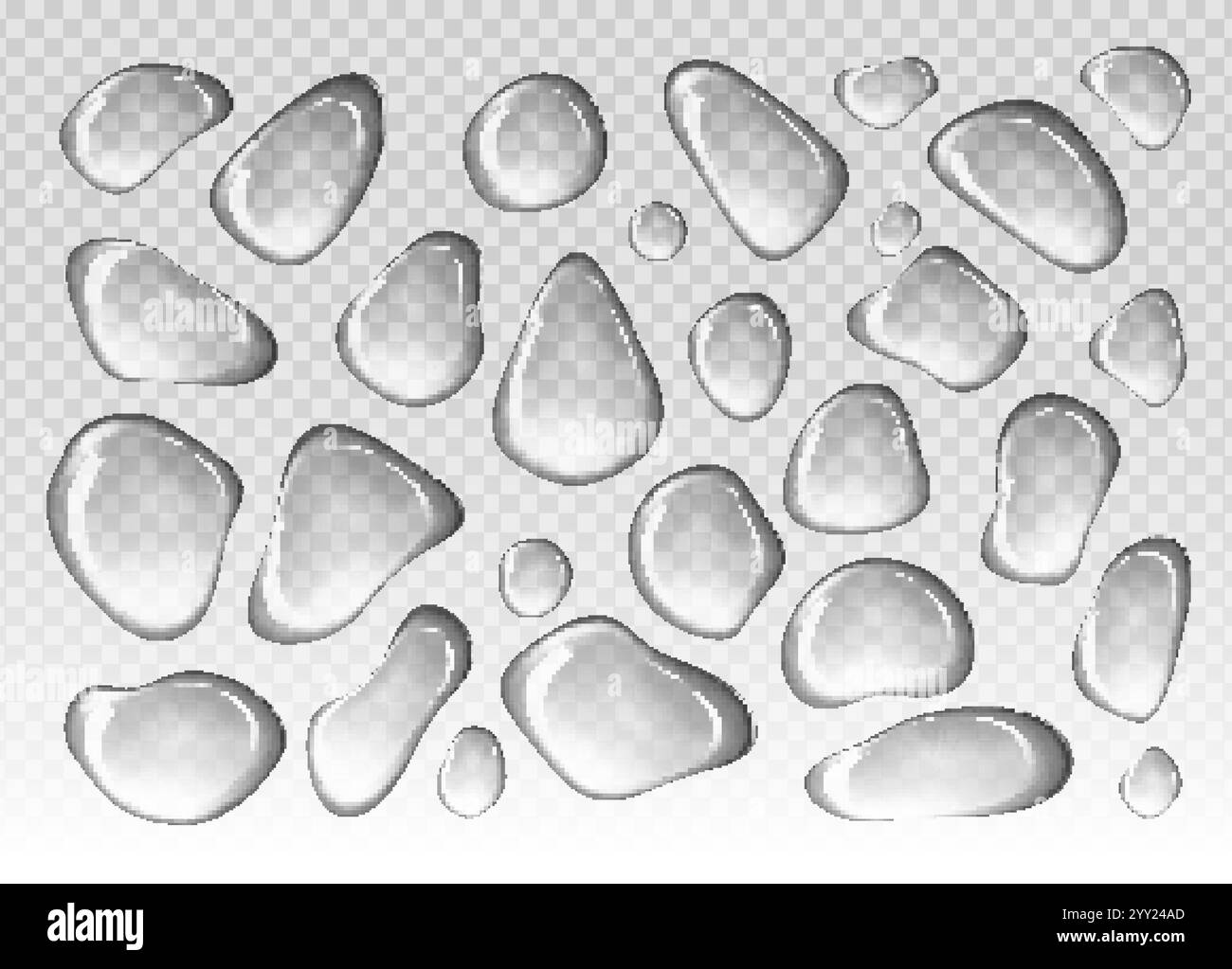 Realistic transparent water droplets Stock Vector Images - Alamy