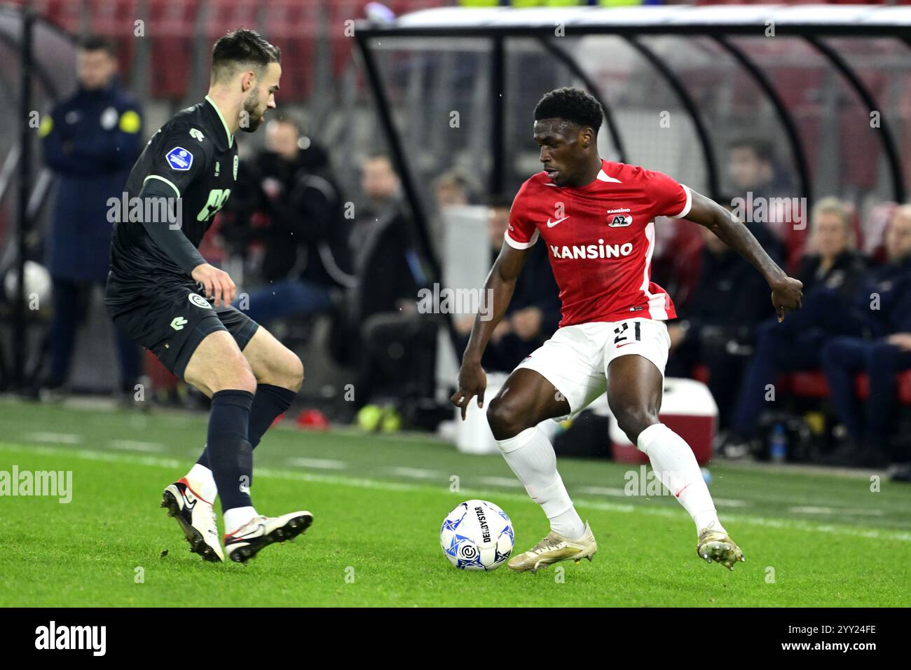ALKMAAR - (l-r) Marco Rente of FC Groningen, Ernest Poku of AZ Alkmaar during the KNVB Cup match ...