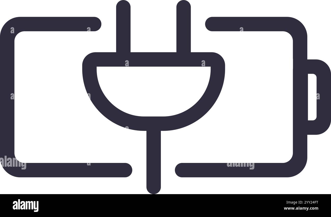 Minimalist vector illustration depicting an electric plug connecting ...