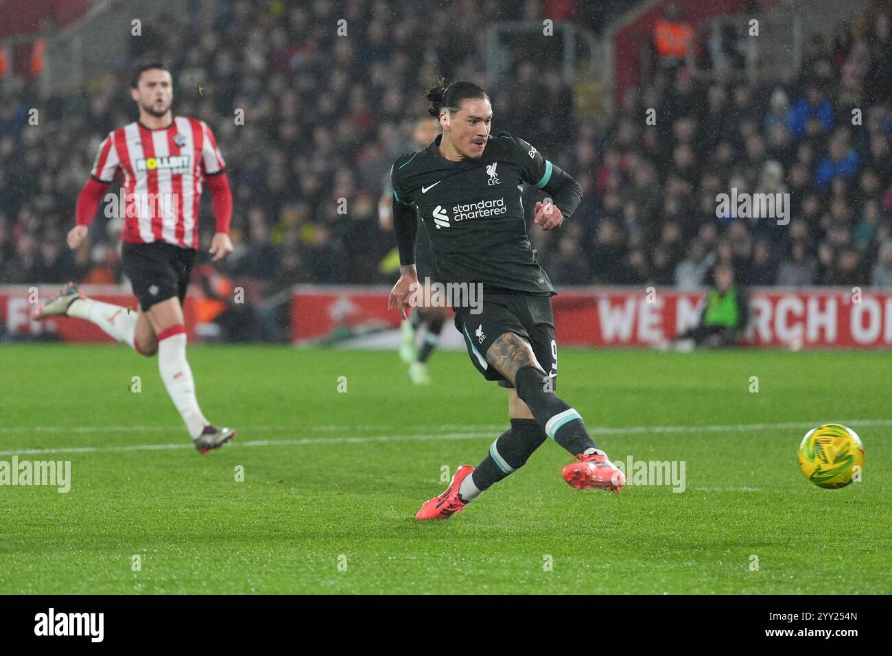 Liverpool's Darwin Nunez scores during the English Football Lague Cup ...