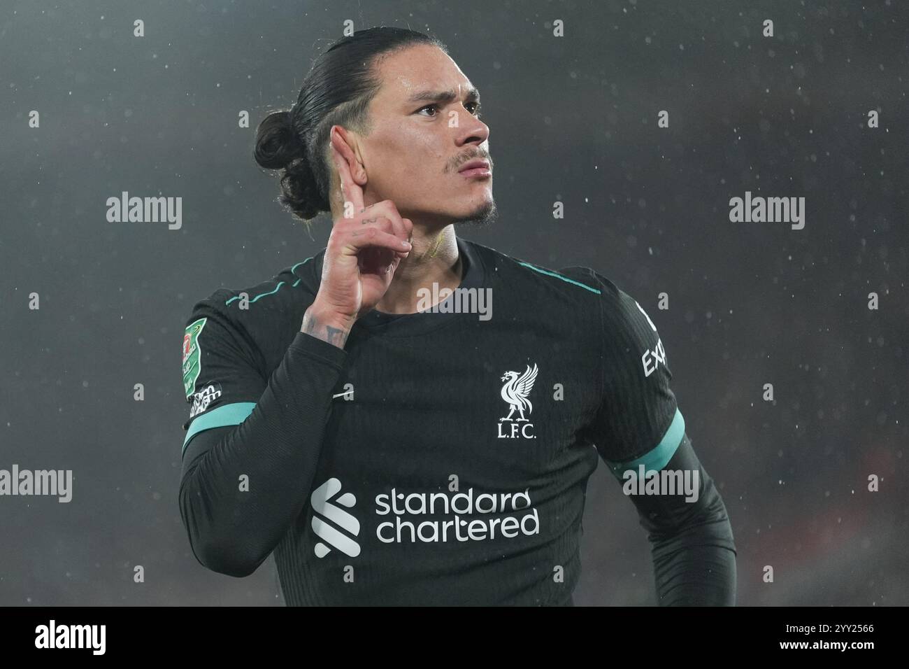 Liverpool's Darwin Nunez celebrates after scoring during the English ...
