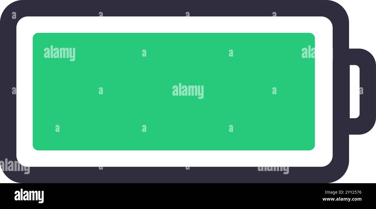 Green full battery icon symbolizing a fully charged device ...