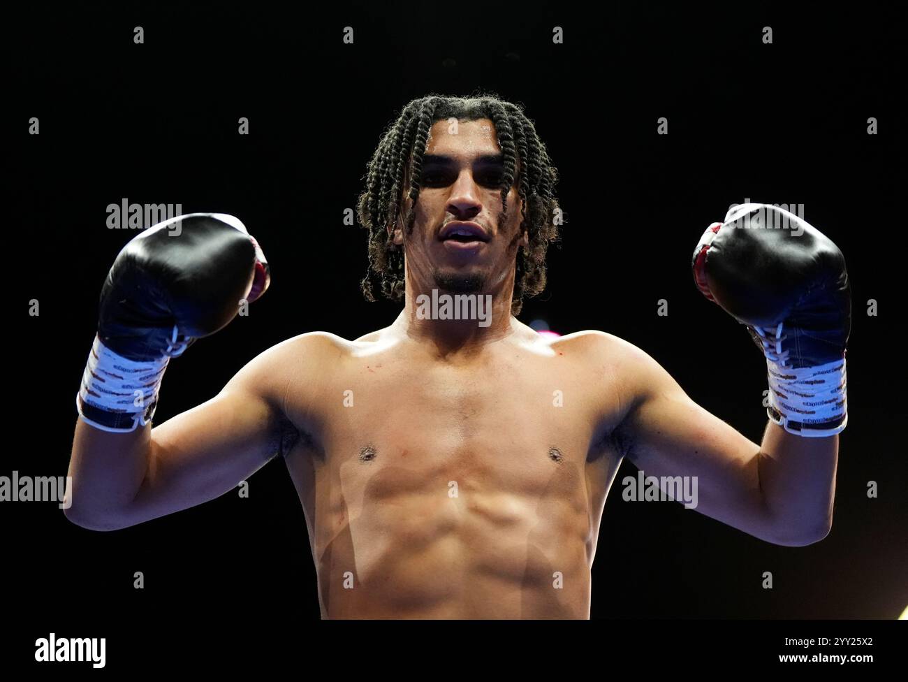 Levi Barnes celebrates his victory over Ramiro Garcia Lopez at ...