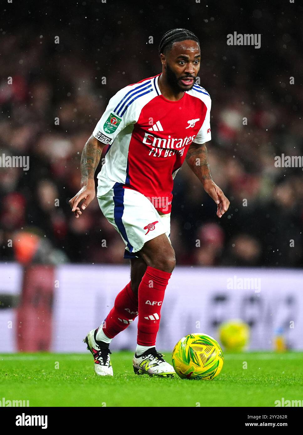 Arsenal's Raheem Sterling in action during the Carabao Cup quarter ...
