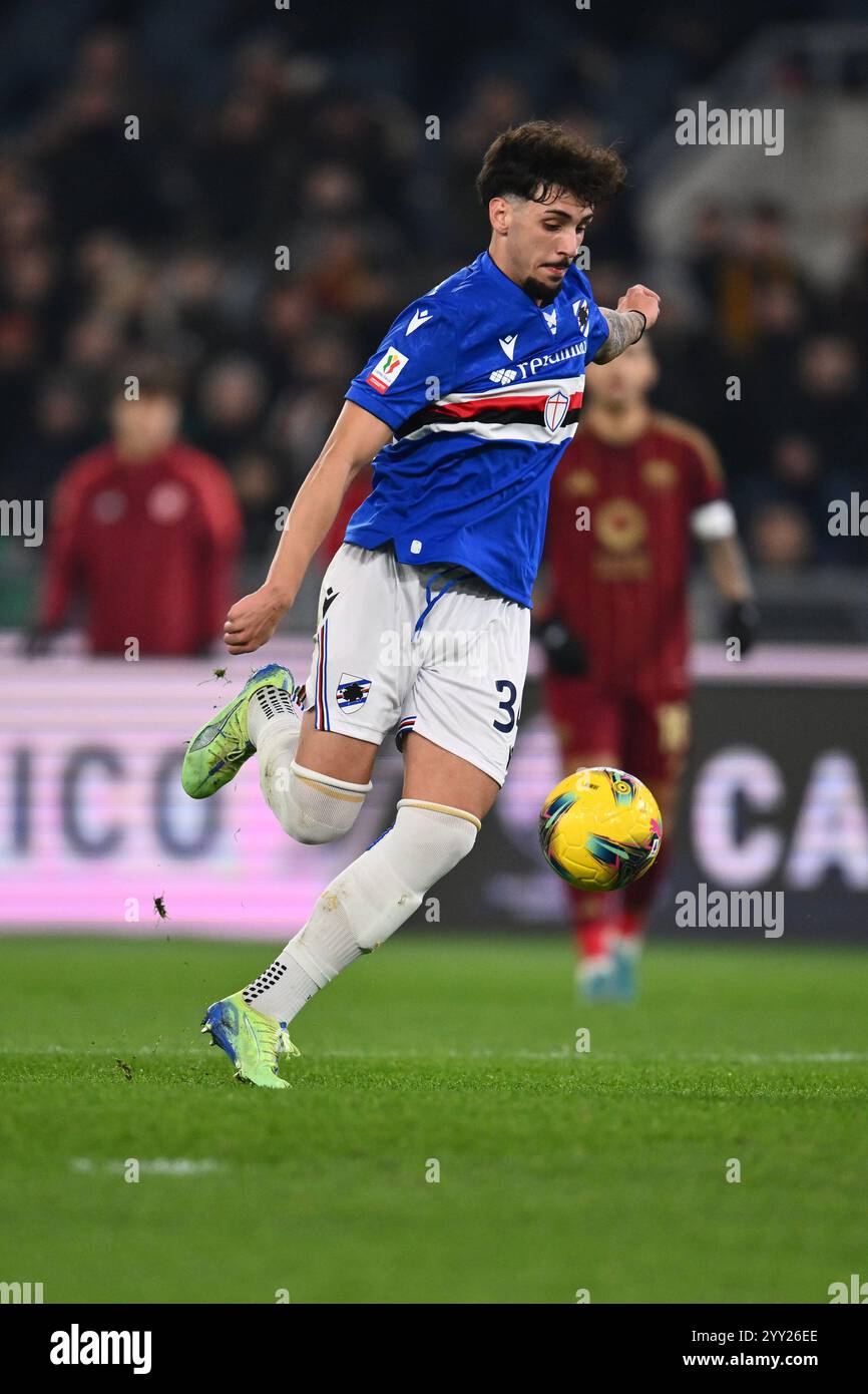 Simone Leonardi of U.C. Sampdoria in action during the Frecciarossa ...