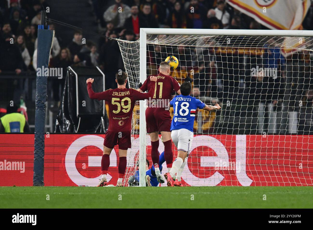 Artem Dovbyk of A.S. Roma scores the goal for 2-0 during the ...