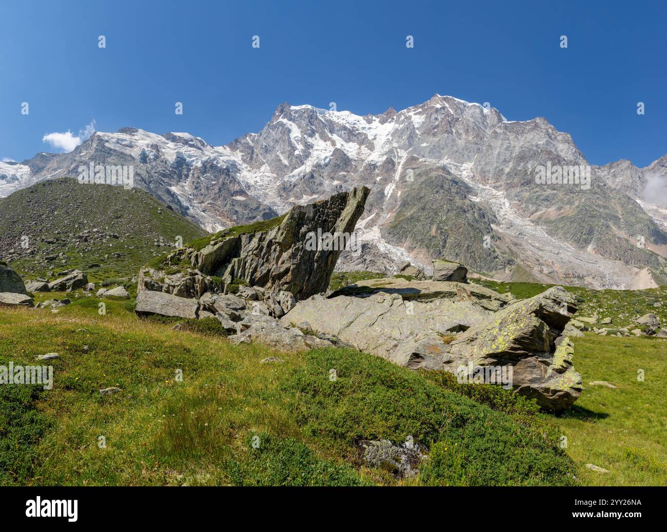 The Monte Rosa and Punta Gnifetti paks - Valle Anzasca valley Stock ...