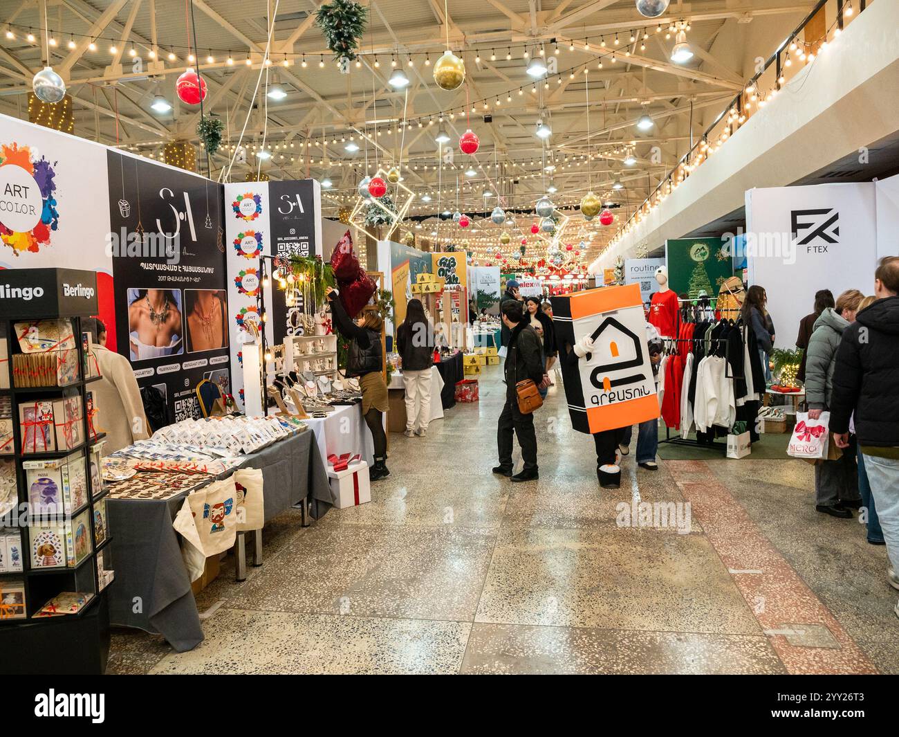Yerevan, Armenia - December 18, 2024: BIG Christmas Market with Coca ...