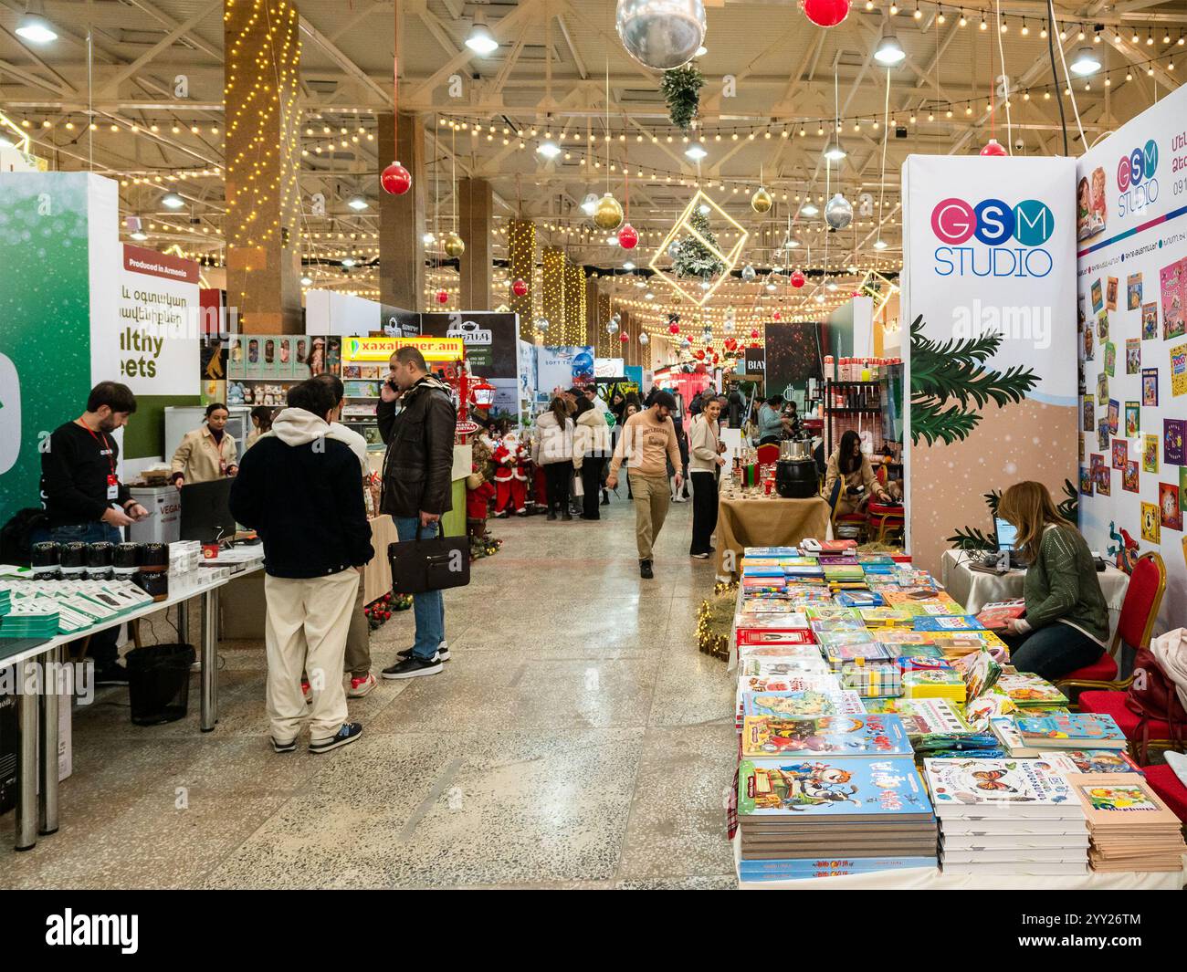 Yerevan, Armenia - December 18, 2024: fair in BIG Christmas Market with ...