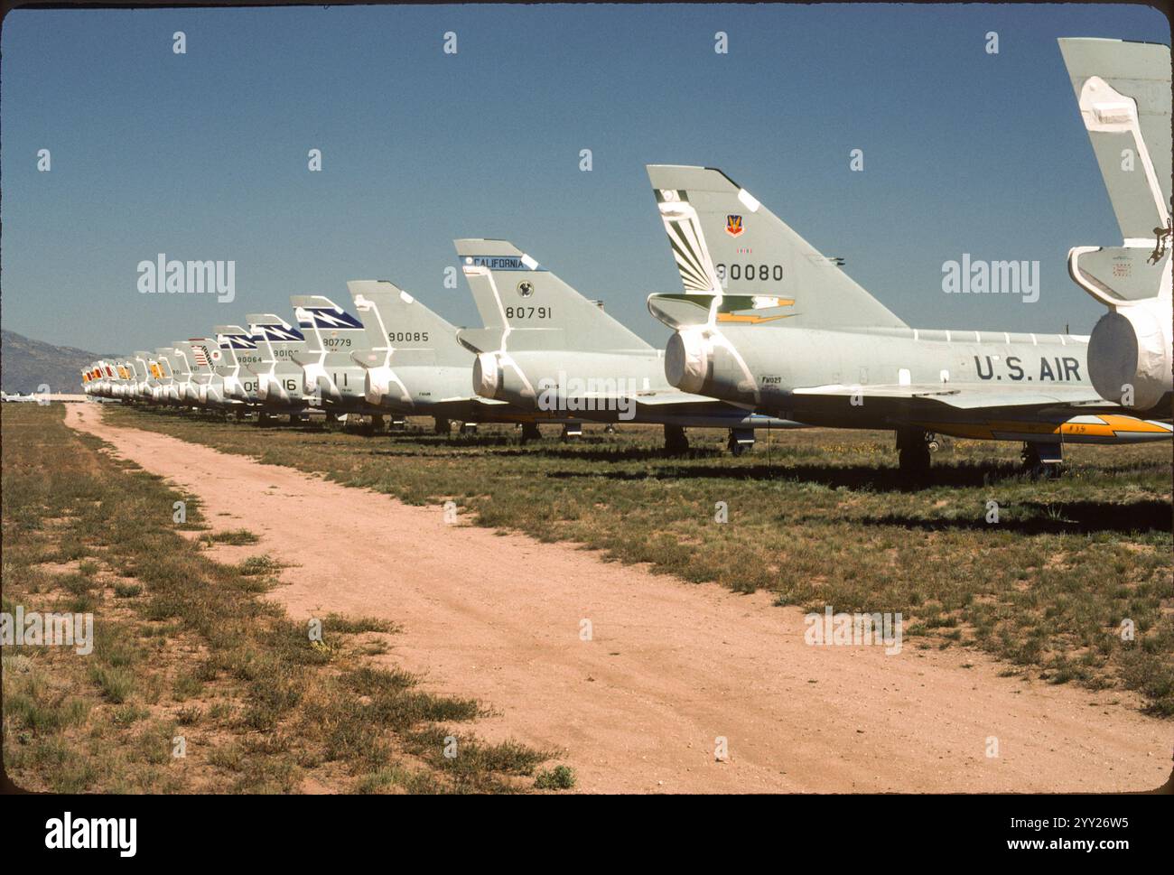 Delta Dart Death Row at AMARC, Davis-Monthan AFB, AZ. Rows of retired ...