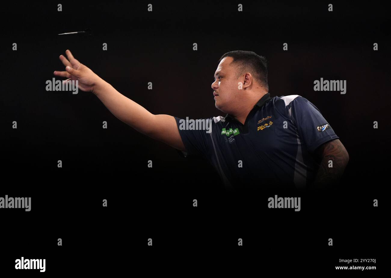 Paolo Nebrida during his first round match against Jim Williams on day ...