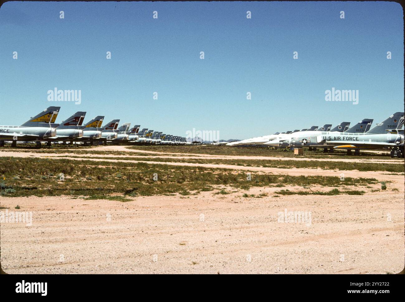 Delta Dart Death Row at AMARC, Davis-Monthan AFB, AZ. Rows of retired ...