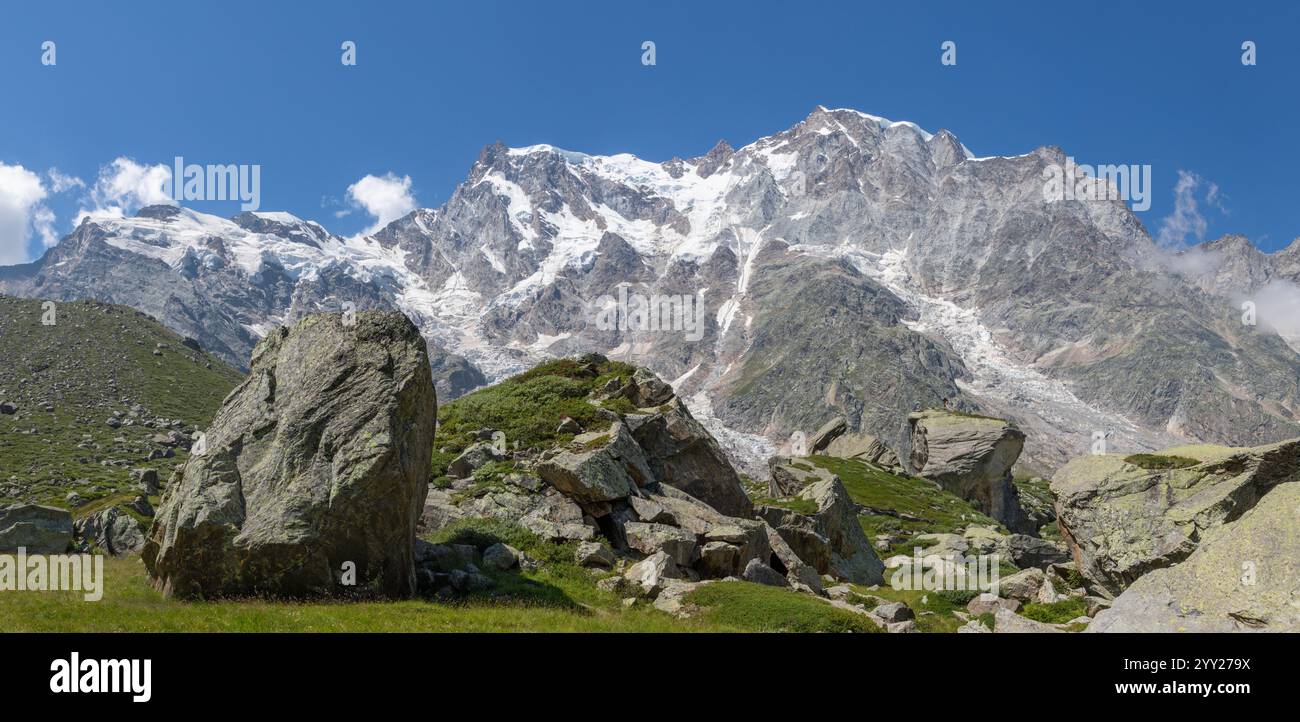 The Monte Rosa and Punta Gnifetti paks - Valle Anzasca valley Stock ...