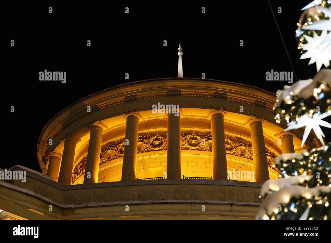 The Stunningly Illuminated Architectural Dome at Night Creates a ...