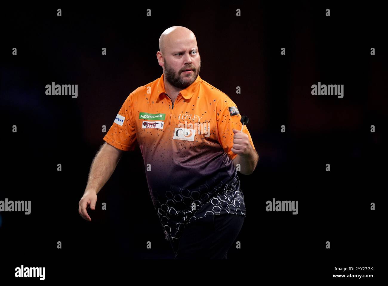 Christian Kist celebrates during his first round match against Madars ...