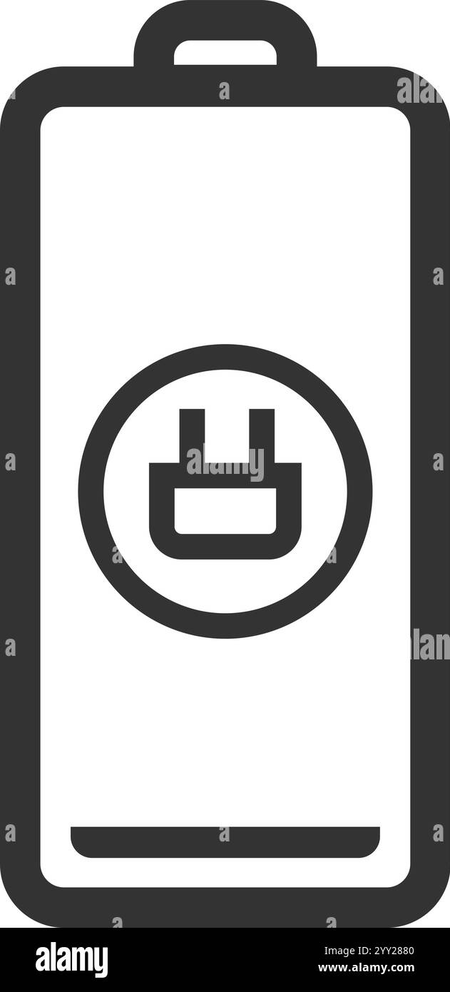 Minimalist vector illustration representing a charging battery ...