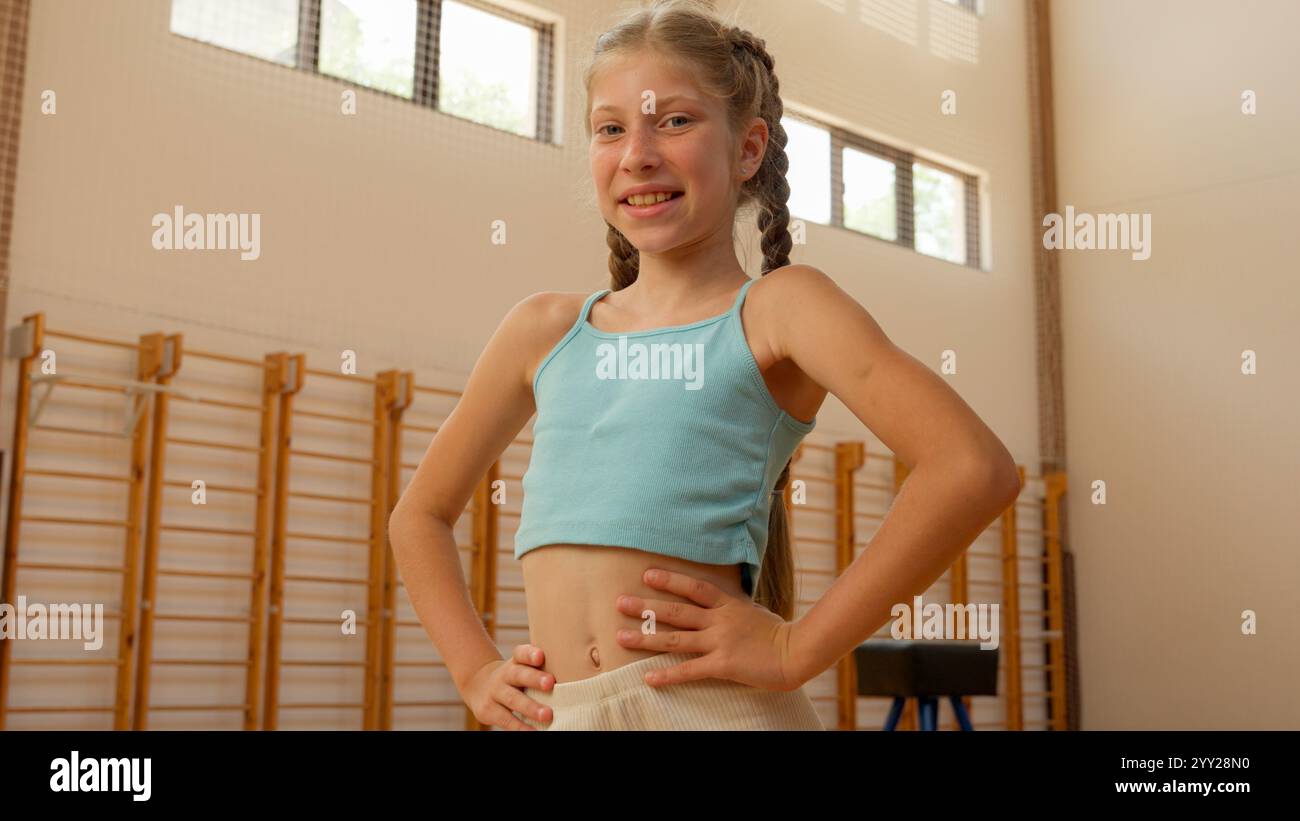 Young girl Caucasian kid child teen female daughter pupil student ...