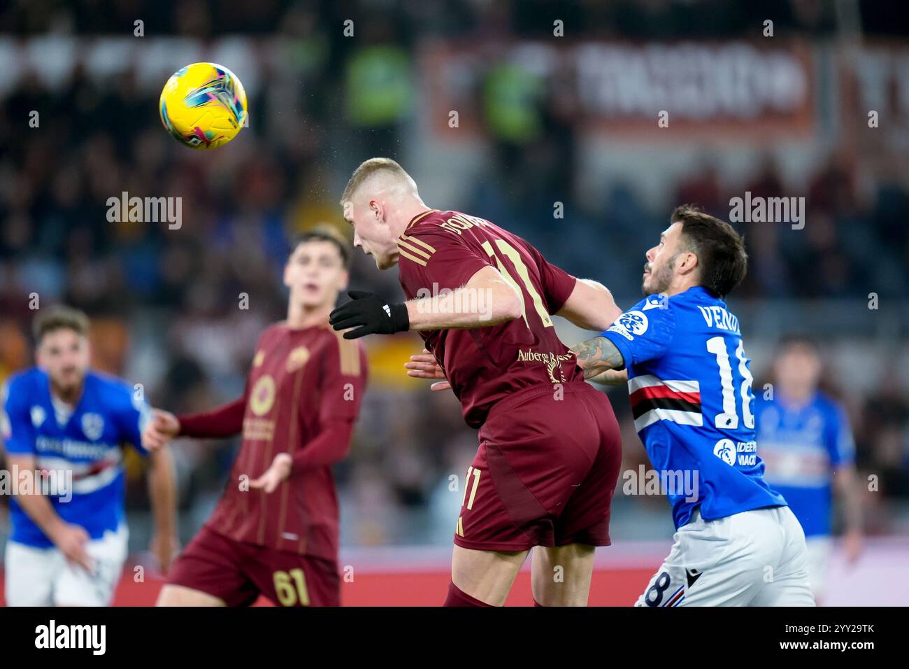 Artem Dovbyk of AS Roma scores second goal during the Coppa Italia ...