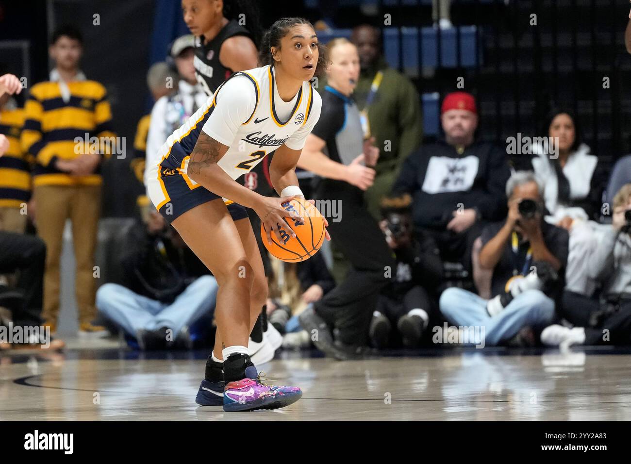 California guard Jayda Noble looks to pass the ball during an NCAA ...
