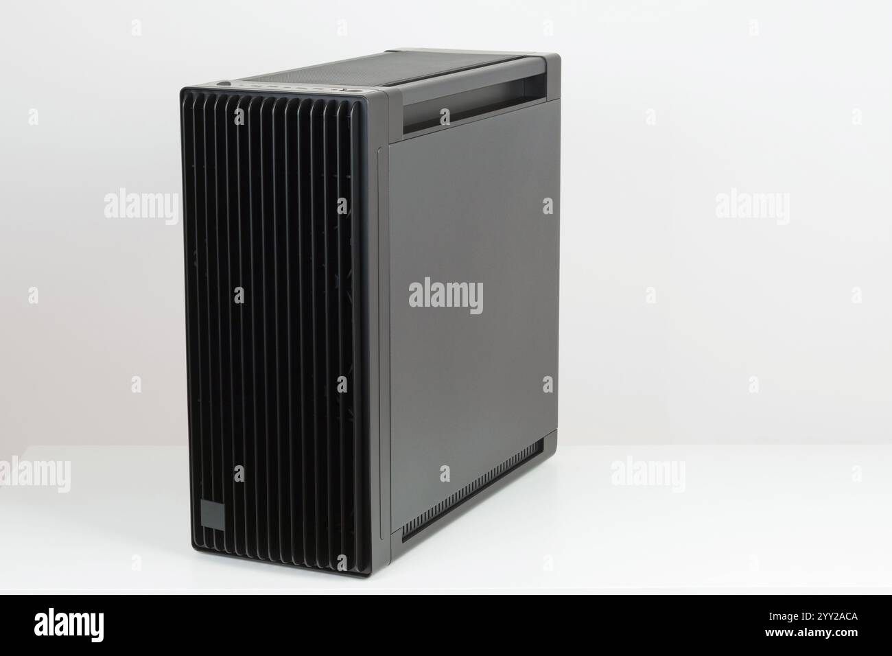 Side view of empty big tower, PC case, chassis, 15.5 mm front panel ...