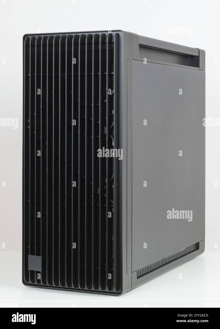 Side view of empty big tower, PC case, chassis, 15.5 mm front panel ...