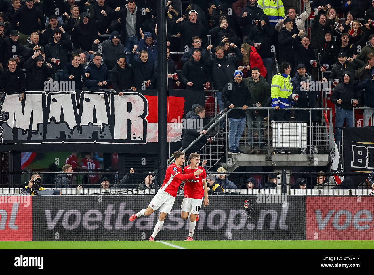 Alkmaar, Netherlands. 18th Dec, 2024. ALKMAAR - 18-12-2024, AFAS Stadium. Dutch cup Football ...